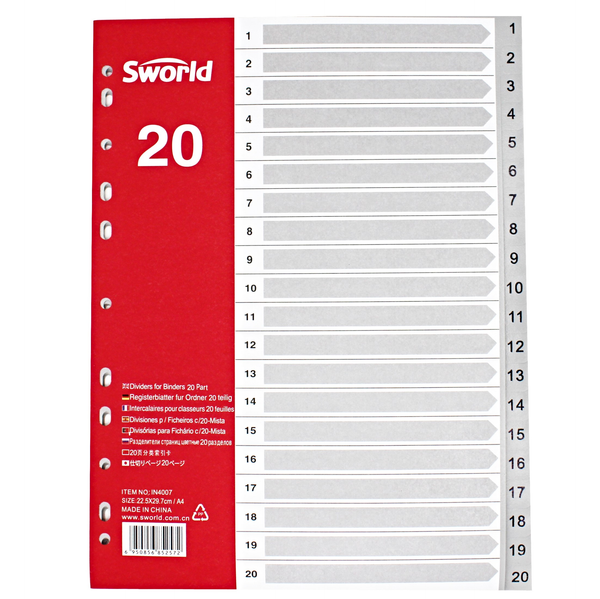 File Separator Plastic A4 1-20 – Shoukat Sons