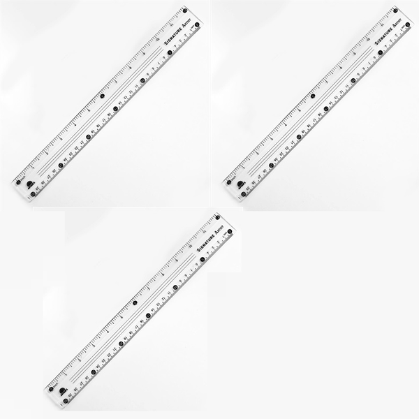 Signature Plastic Scale 12 Inch 3Pcs. – Shoukat Sons